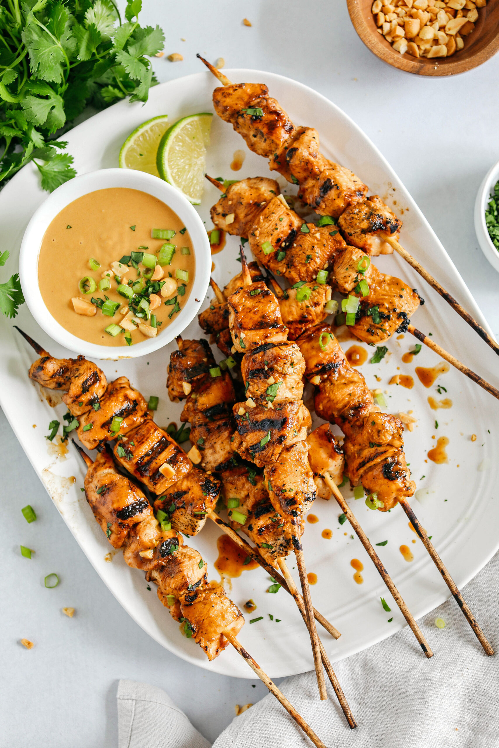 Chicken Satay with Peanut Sauce - Happy Muncher