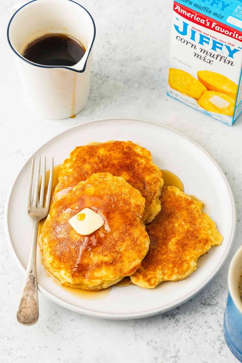 Jiffy Cornbread Pancakes (Easy Recipe) - Happy Muncher