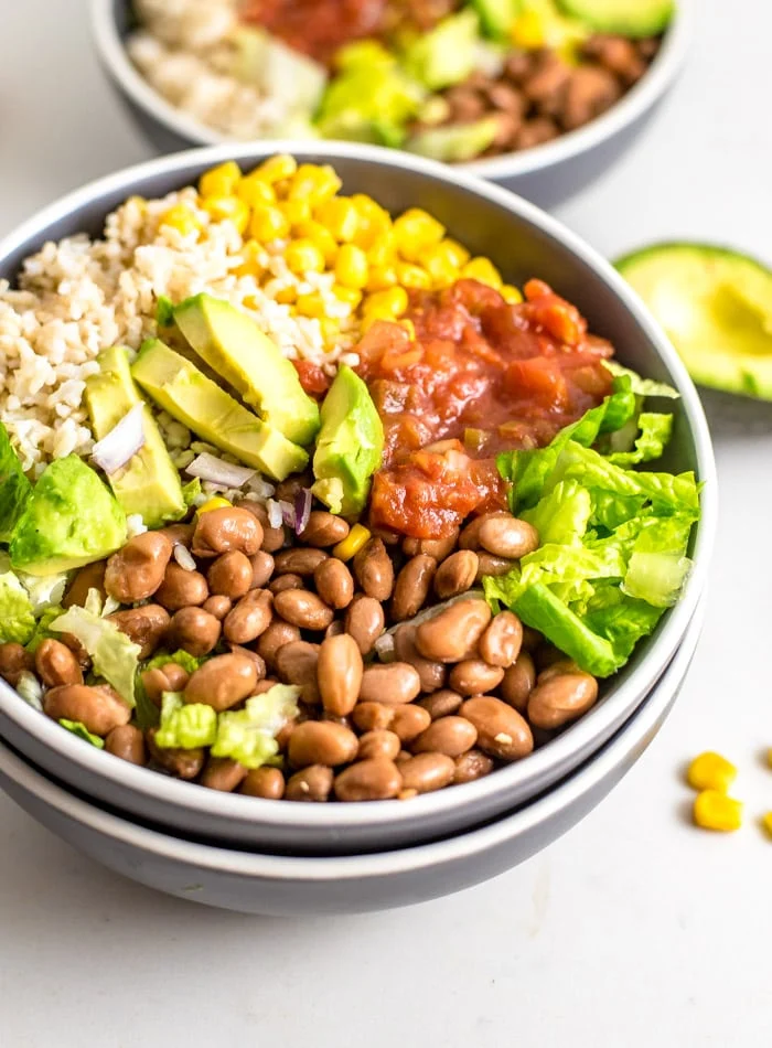 Quick & Healthy Vegan Burrito Bowls - Happy Muncher