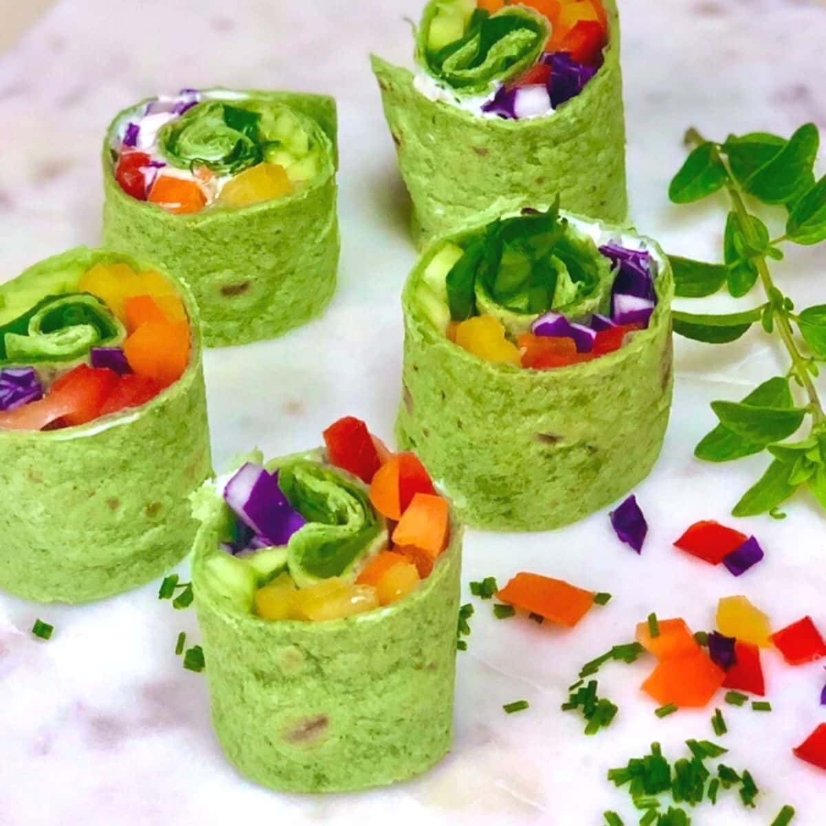 Vegan Veggie Rainbow Wraps for Anna - Happy Muncher