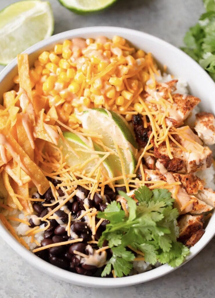 BBQ Chicken Ranch Rice Bowls - Happy Muncher