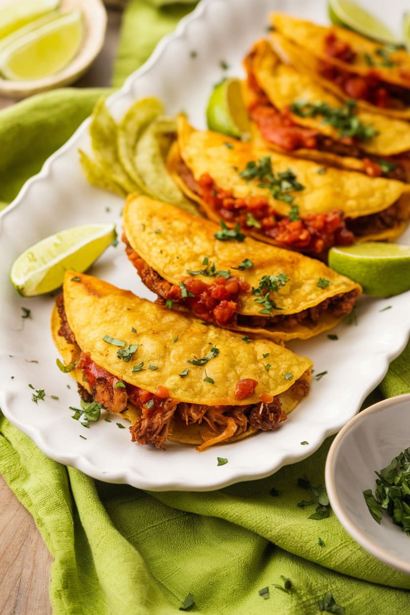 Crispy Pan-Fried BBQ Tacos - Happy Muncher