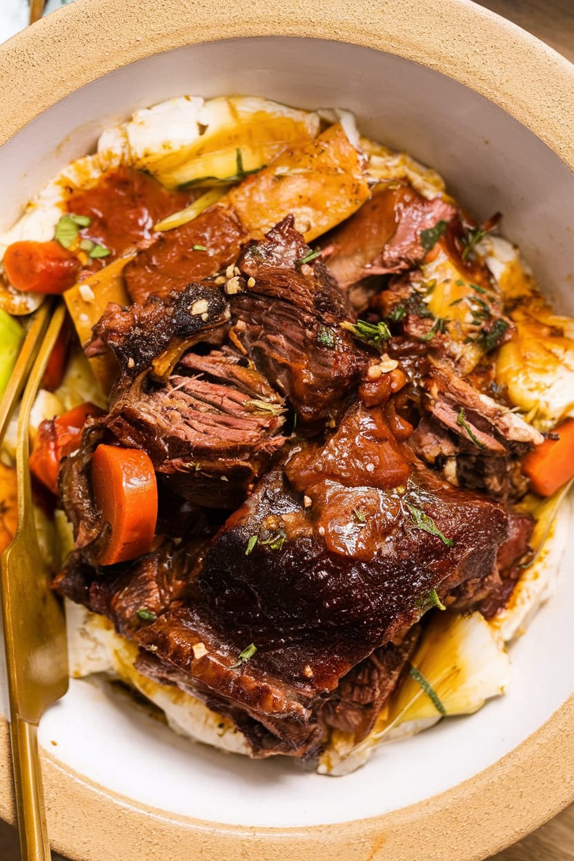 Red Wine Braised Short Ribs in Dutch Oven - Happy Muncher