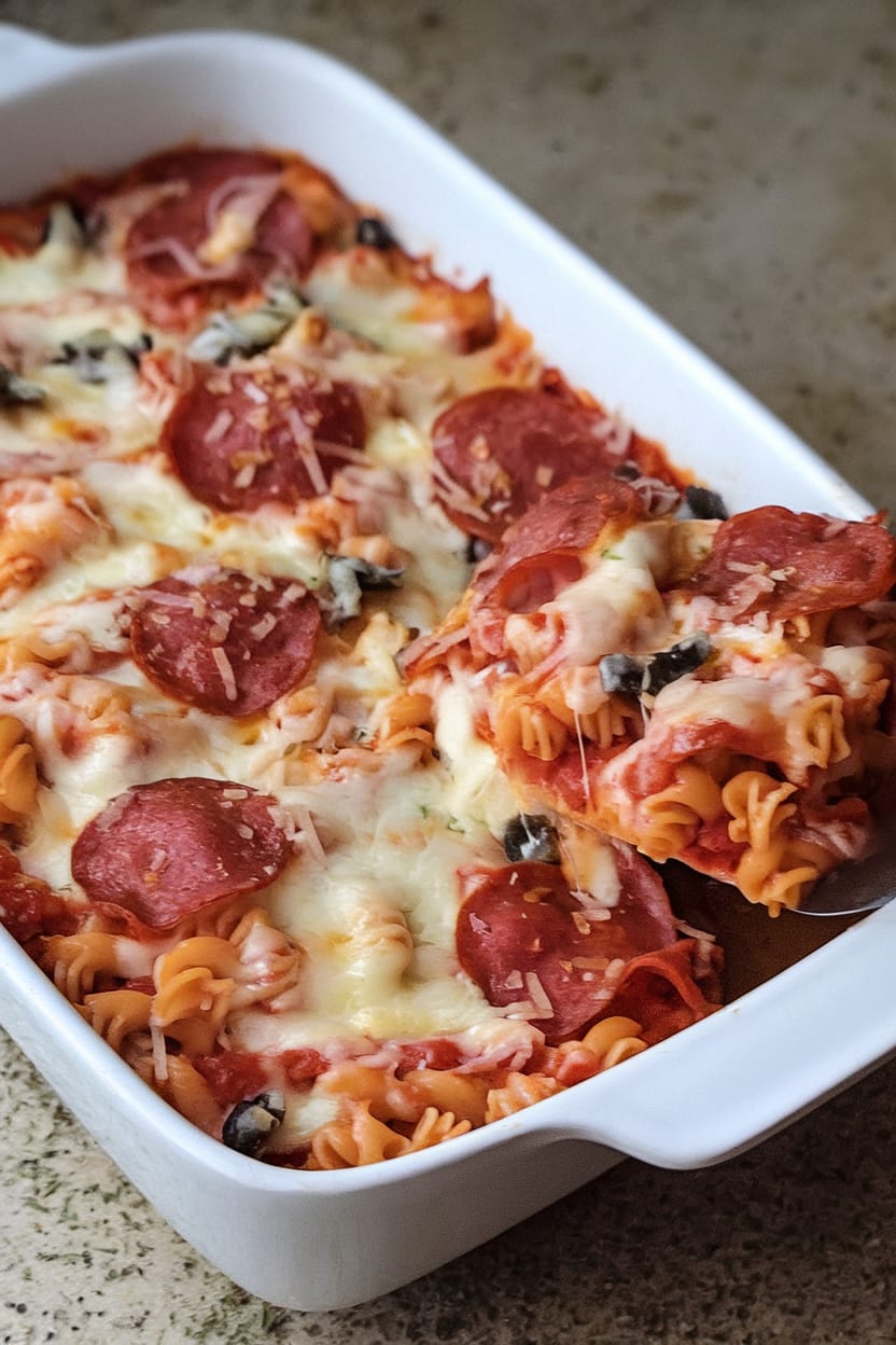 Pizza Pasta Bake - Happy Muncher