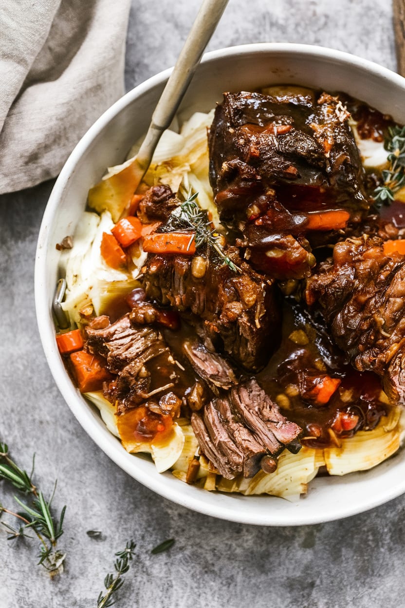 Red Wine Braised Short Ribs in Dutch Oven - Happy Muncher