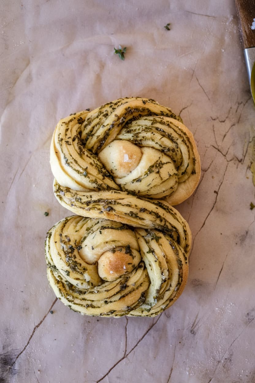 Swirled Garlic Herb Bread - Happy Muncher