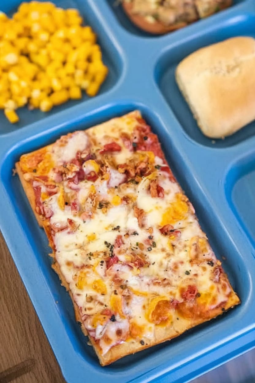 School Cafeteria Rectangle Pizza - Happy Muncher