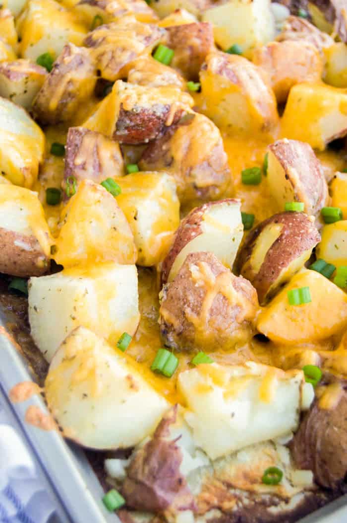 Sheet Pan Cheesy Ranch Potatoes - Happy Muncher