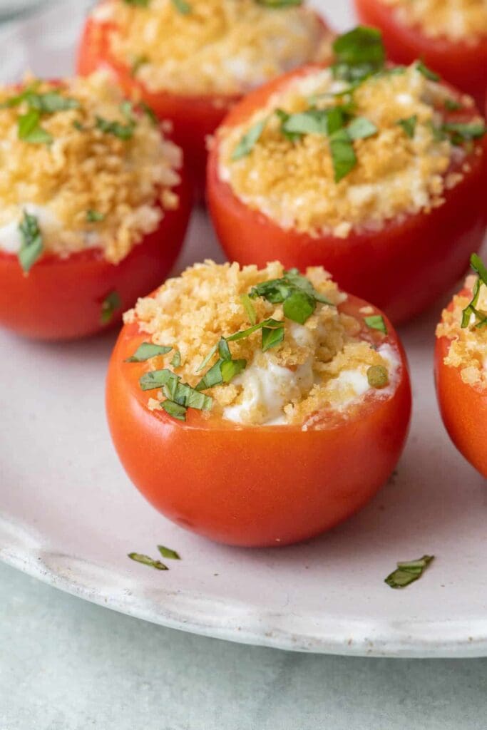 Goat Cheese Stuffed Tomatoes - Happy Muncher