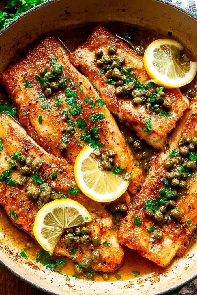 Speckled Trout Fish Piccata Recipe - Happy Muncher