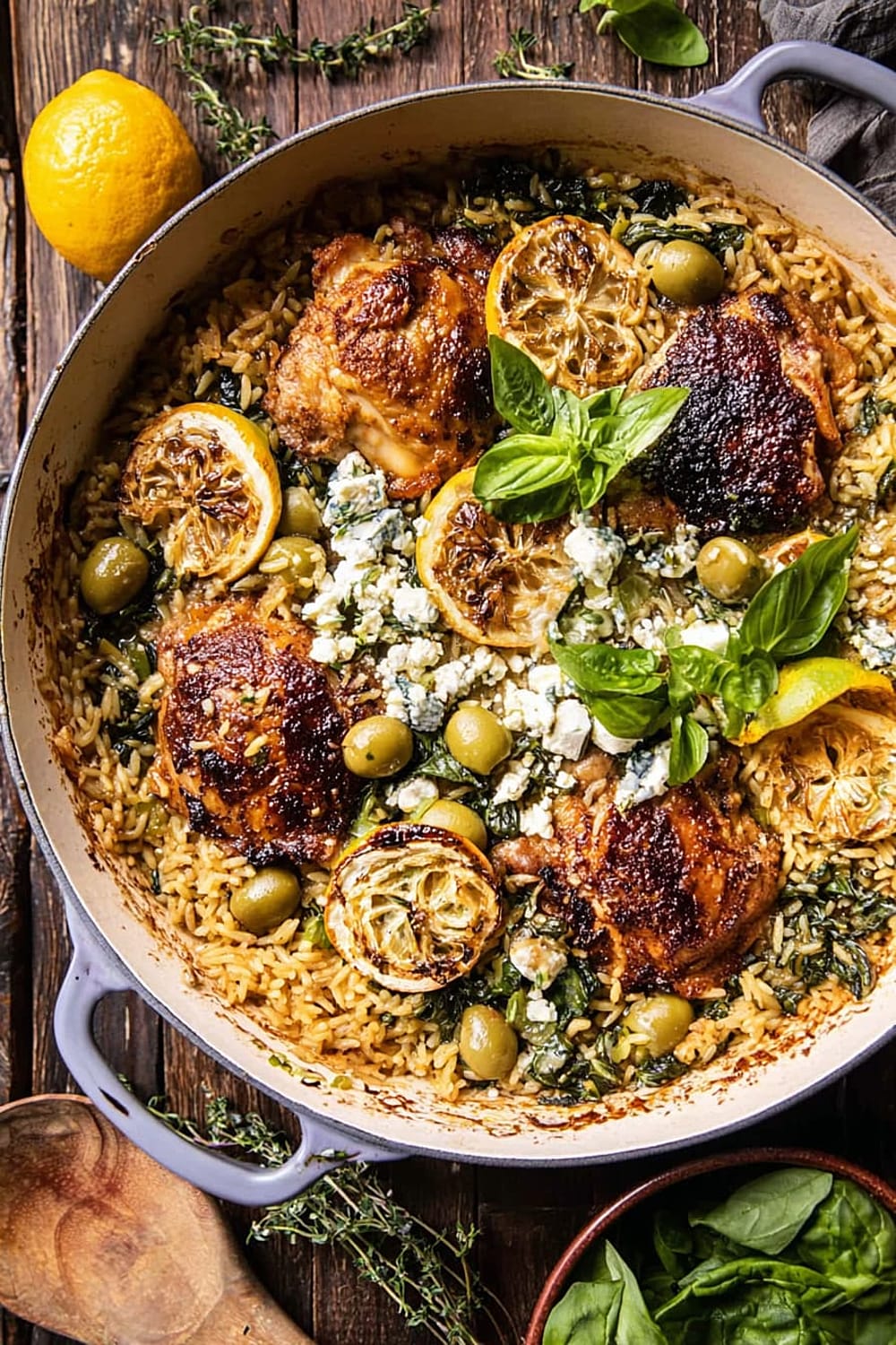 One Skillet Greek Lemon Chicken and Rice - Happy Muncher