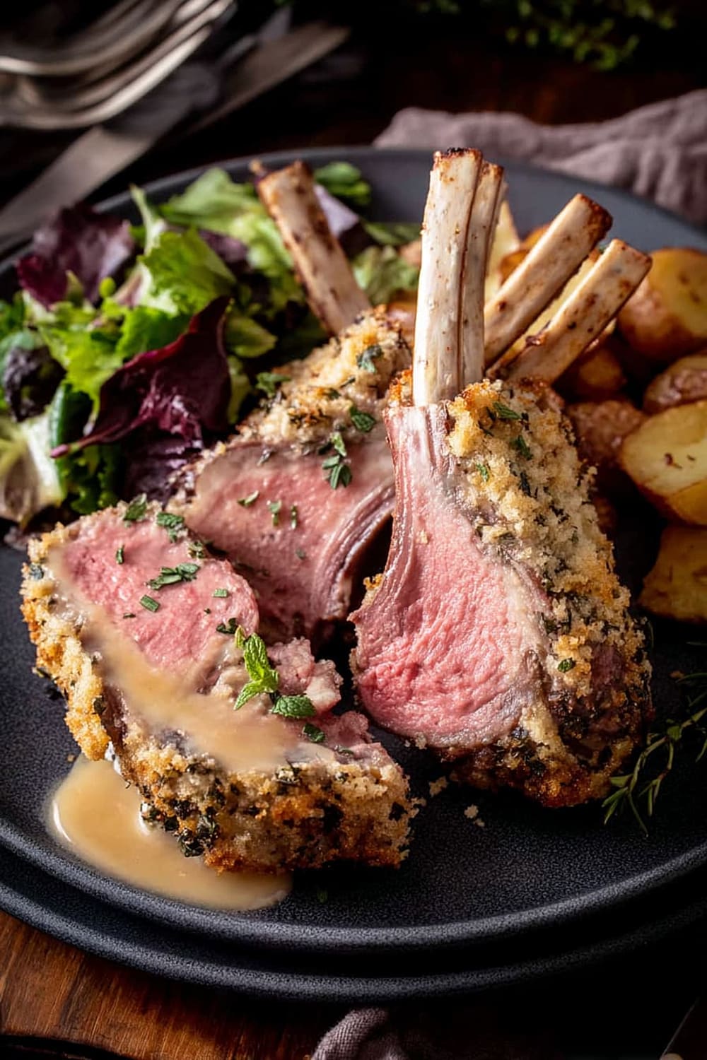 Mustard Crusted Rack of Lamb - Happy Muncher