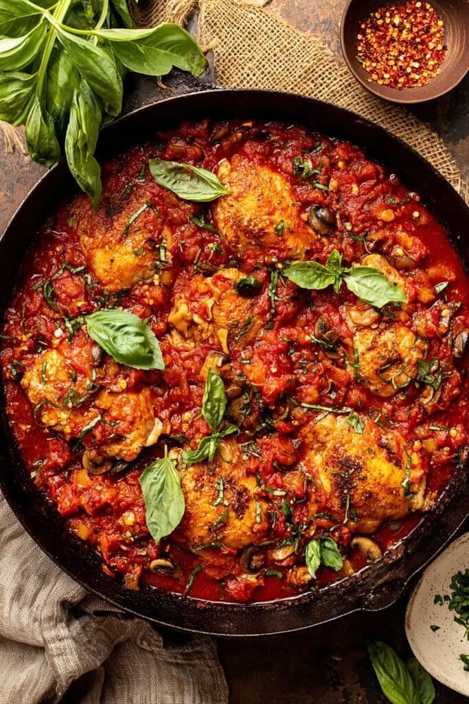 Mom's Easy Chicken Cacciatore (Hunters Style) - Happy Muncher