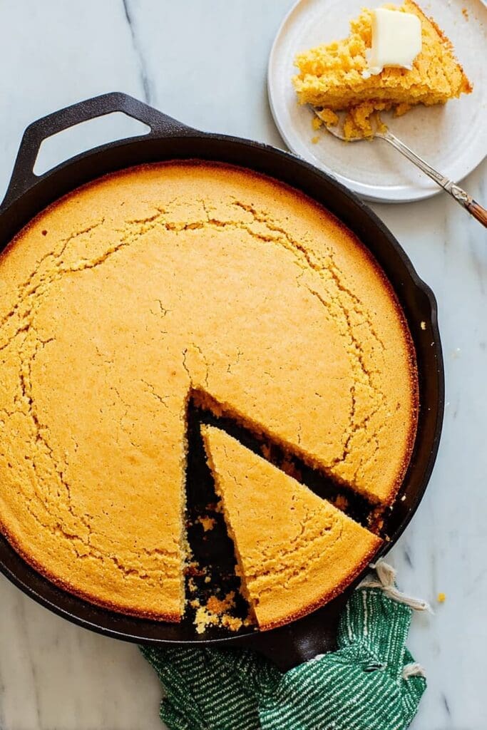 Skillet Cornbread with Honey Butter - Happy Muncher