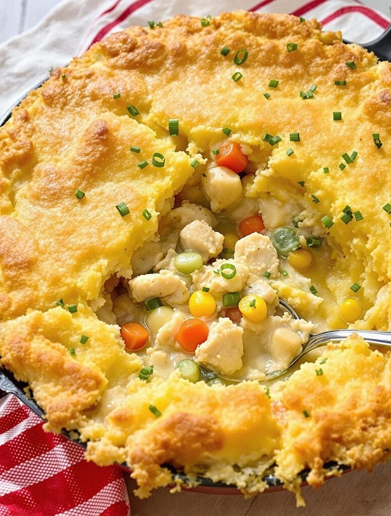 Cornbread Chicken Pot Pie - Happy Muncher