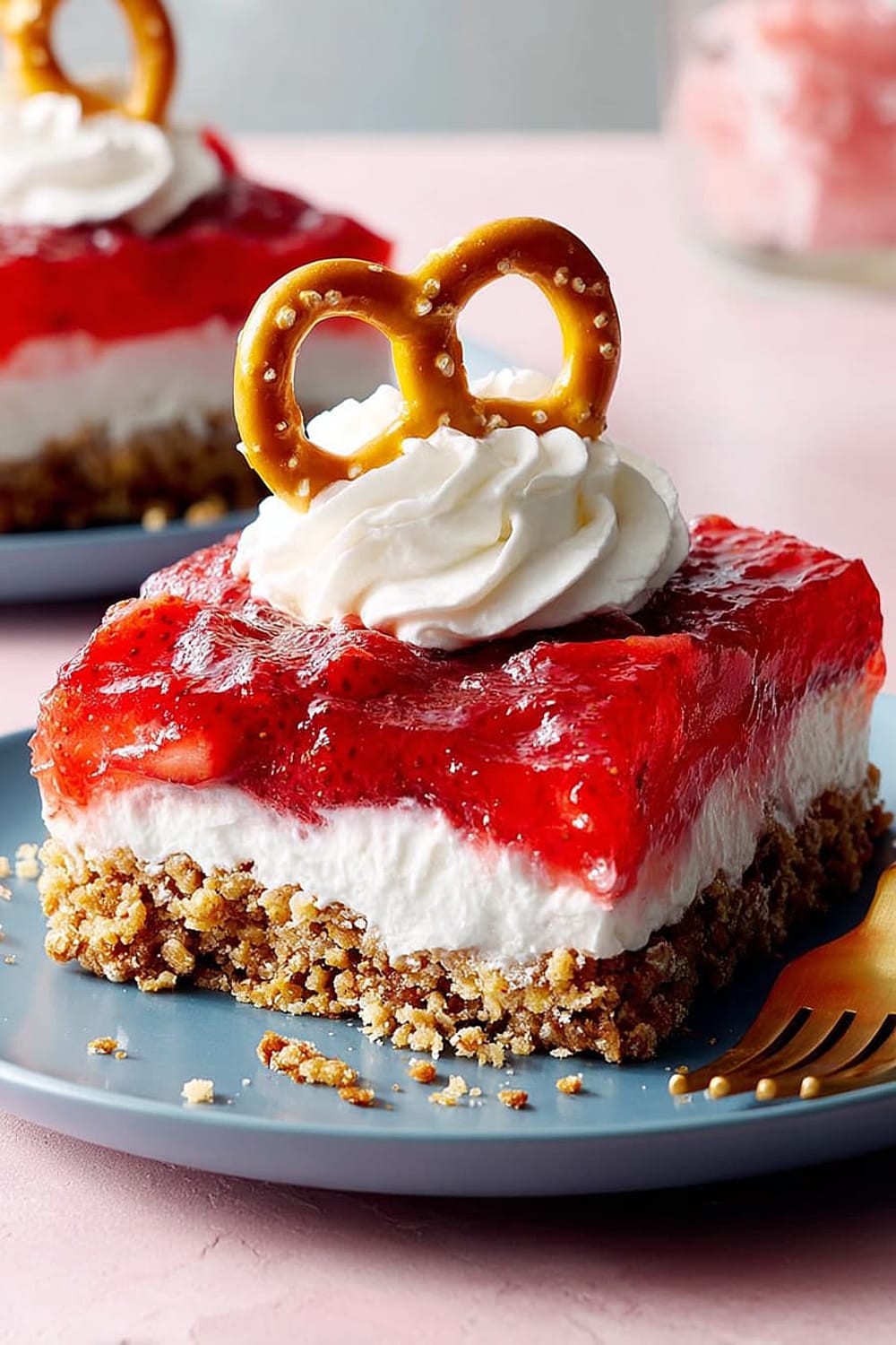 Strawberry Pretzel Salad - Happy Muncher