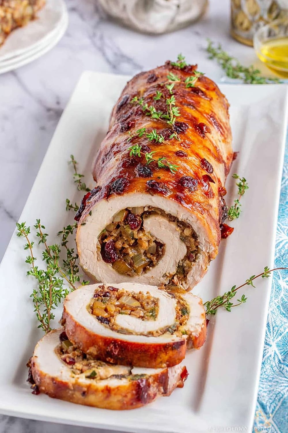 Apple & Bacon Stuffed Pork Loin Roll - Happy Muncher