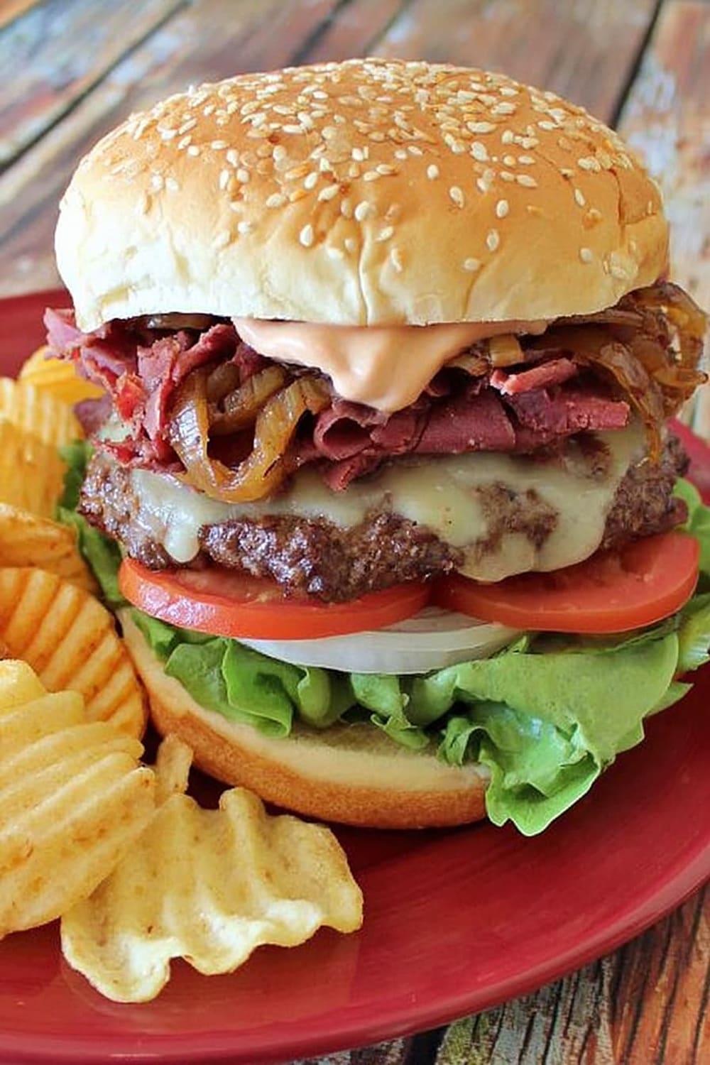 Pastrami Burgers with Killer Burger Sauce - Happy Muncher