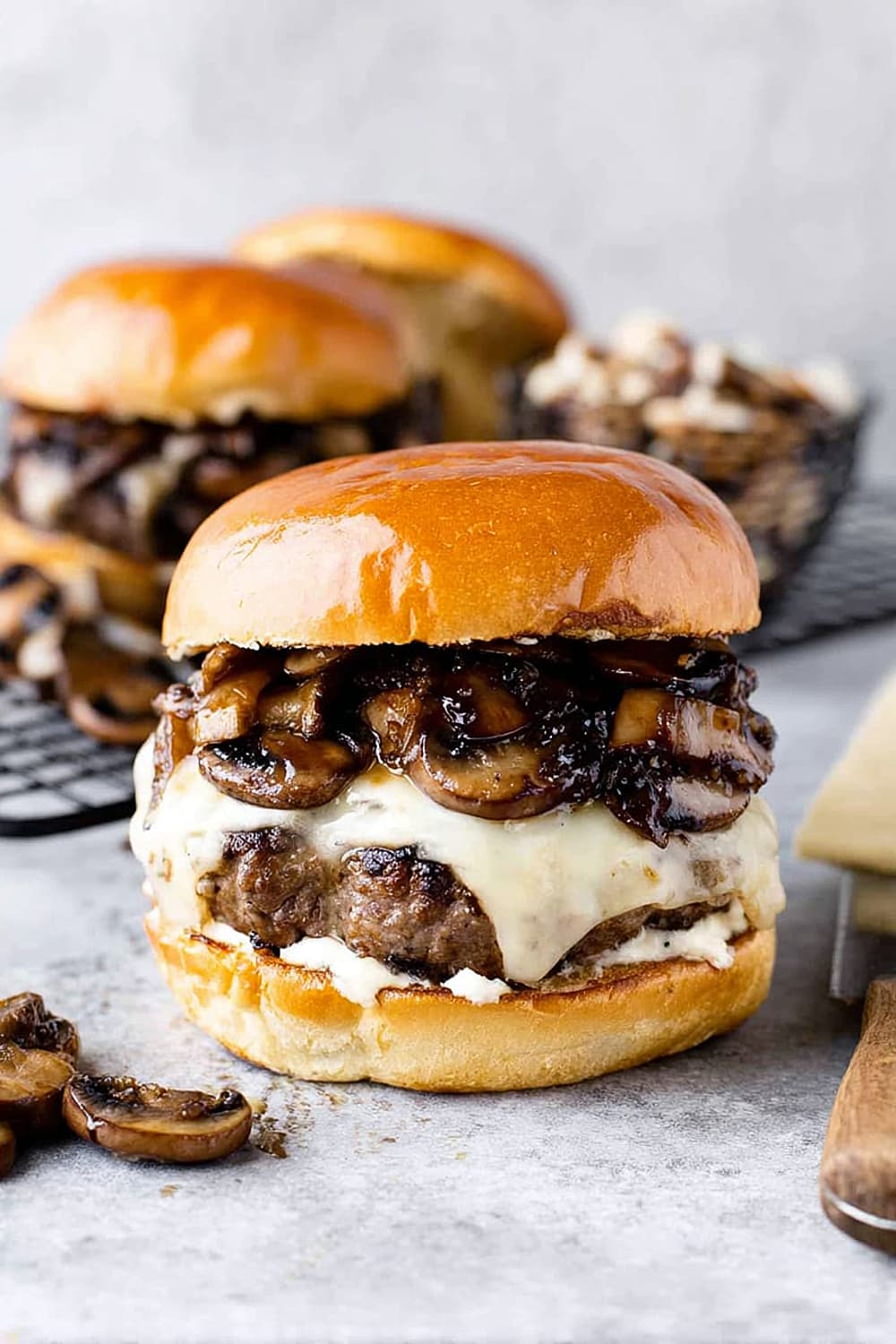 Mushroom Swiss Burger - Happy Muncher