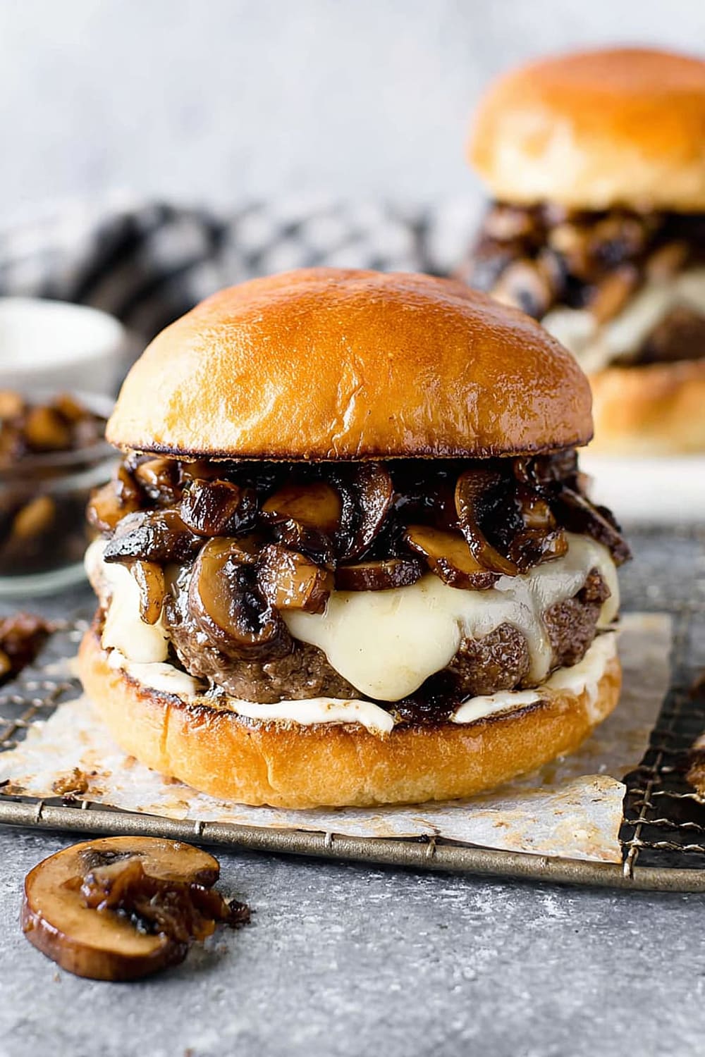 Mushroom Swiss Burger - Happy Muncher
